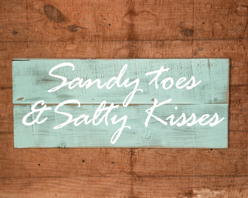 Sandy Toes and Salty Kisses Beach Sign Hand Painted - Etsy
