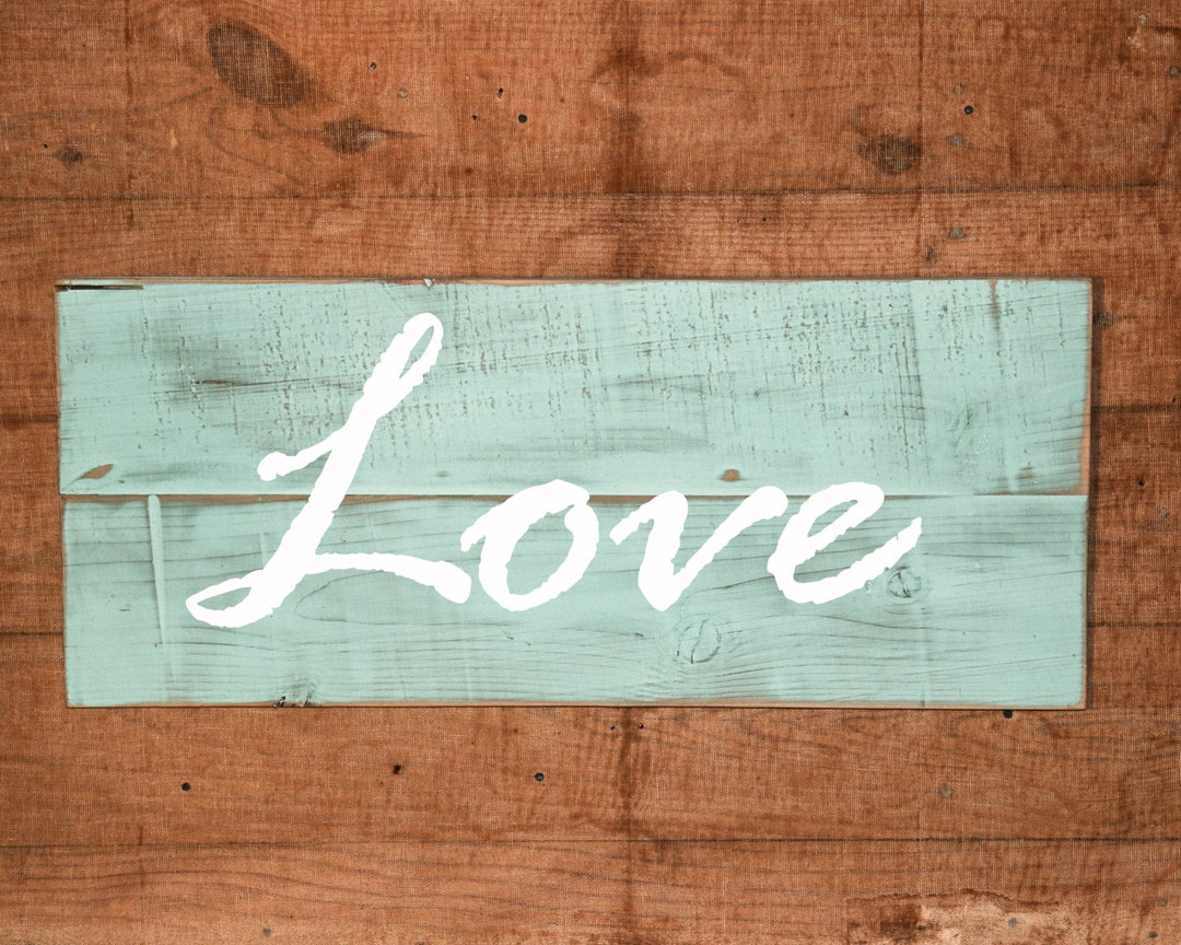 Love Beach Sign Hand Painted Rustic Sign, Custom Sign, Beach House ...