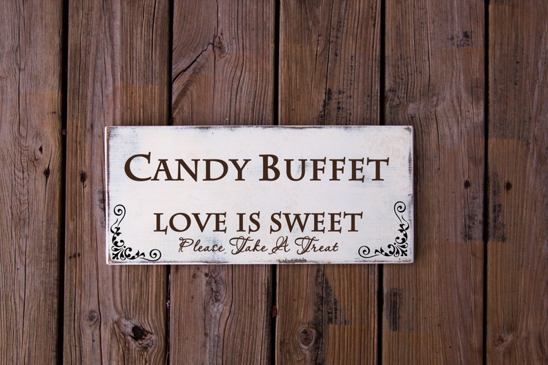 Love Is Sweet Candy Buffet Sign Candy Bar 7in x 16in | Etsy