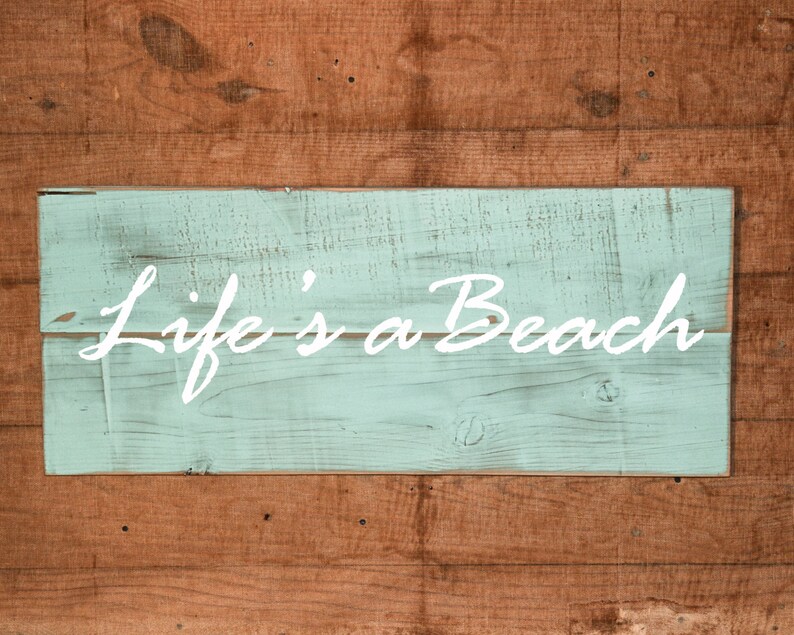 Life's a Beach Beach Sign Hand Painted Rustic Sign | Etsy