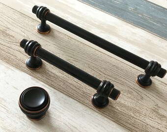 Black Copper Cabinet Handles Pulls Drawer Pull Handles Dresser | Etsy