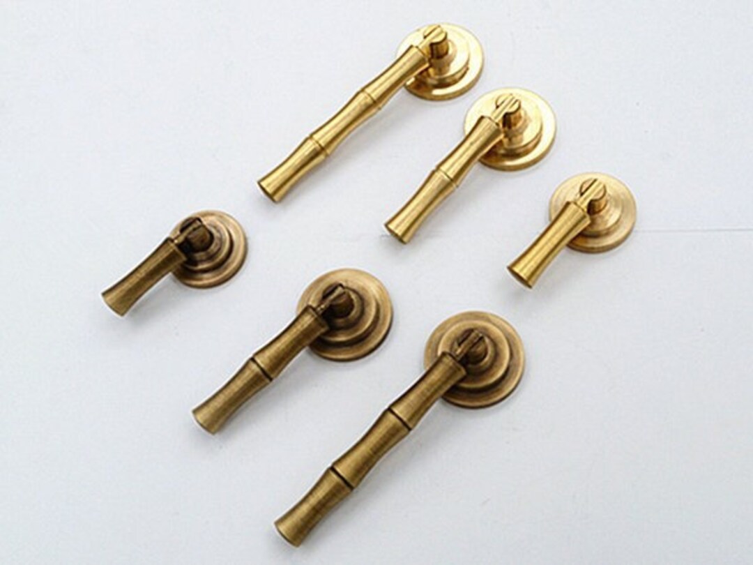 Bamboo Pendant Knob Brass Drawer Knob Drop Pull Cabinet Knob Pulls ...