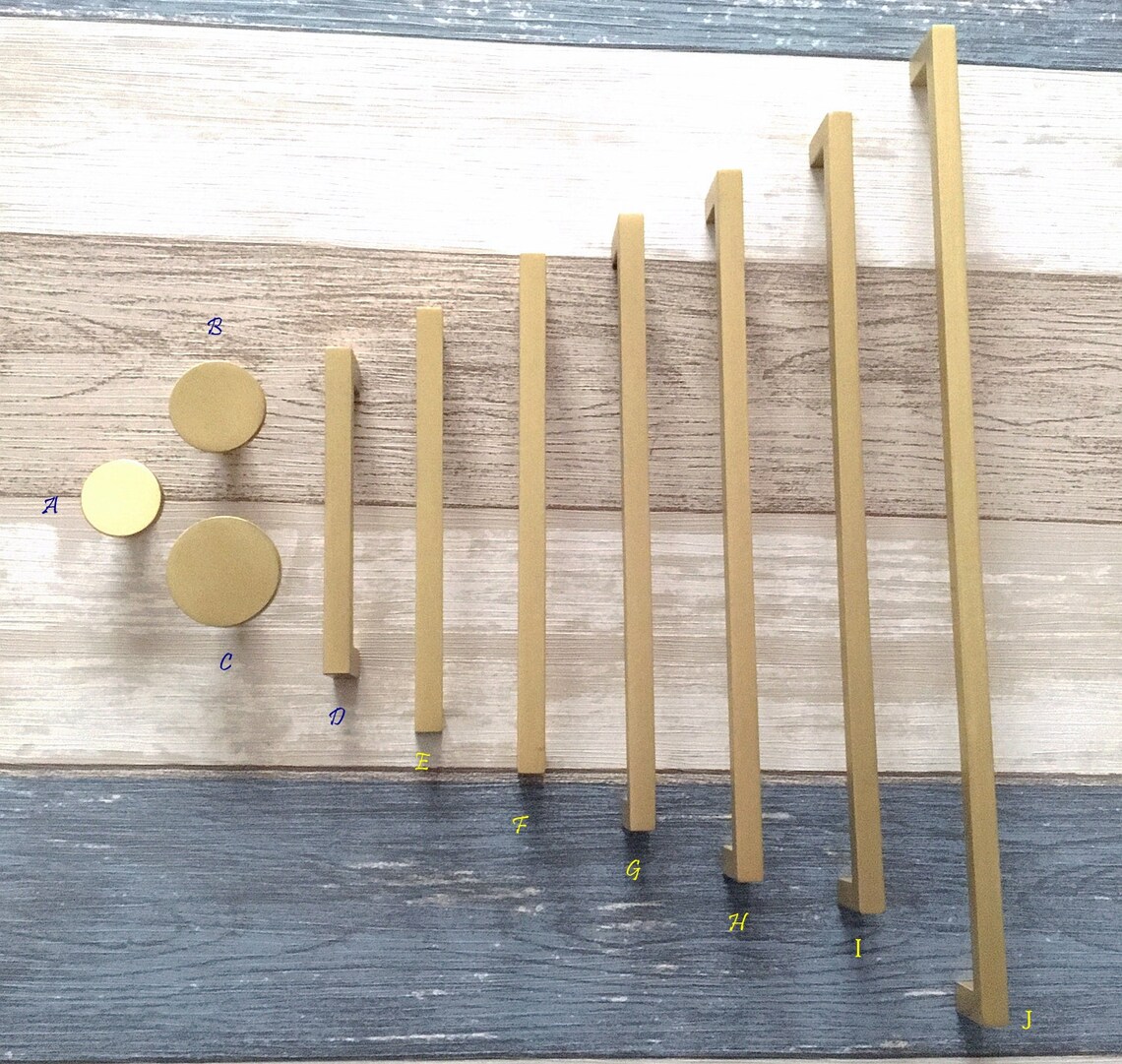 Brushed Gold Brass Cabinet Pull Handle Gold Drawer Pull - Etsy