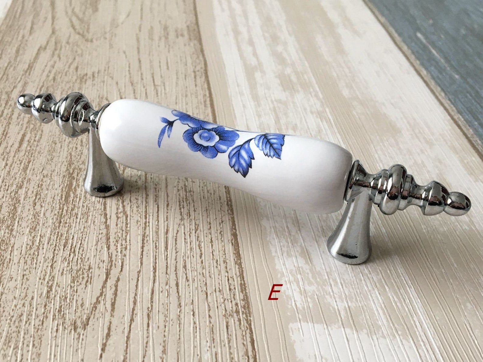 Blue Floral Cabinet Knobs Pulls Handles Drawer Pull Handle - Etsy