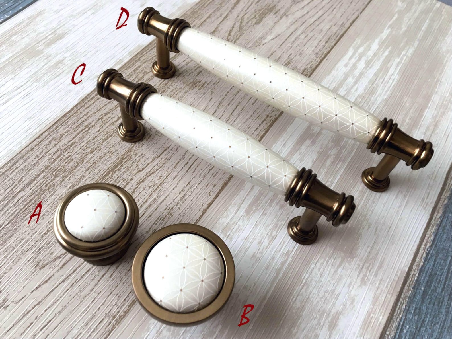 3.75 5 Cream Cabinet Pull Handles Drawer Pulls - Etsy