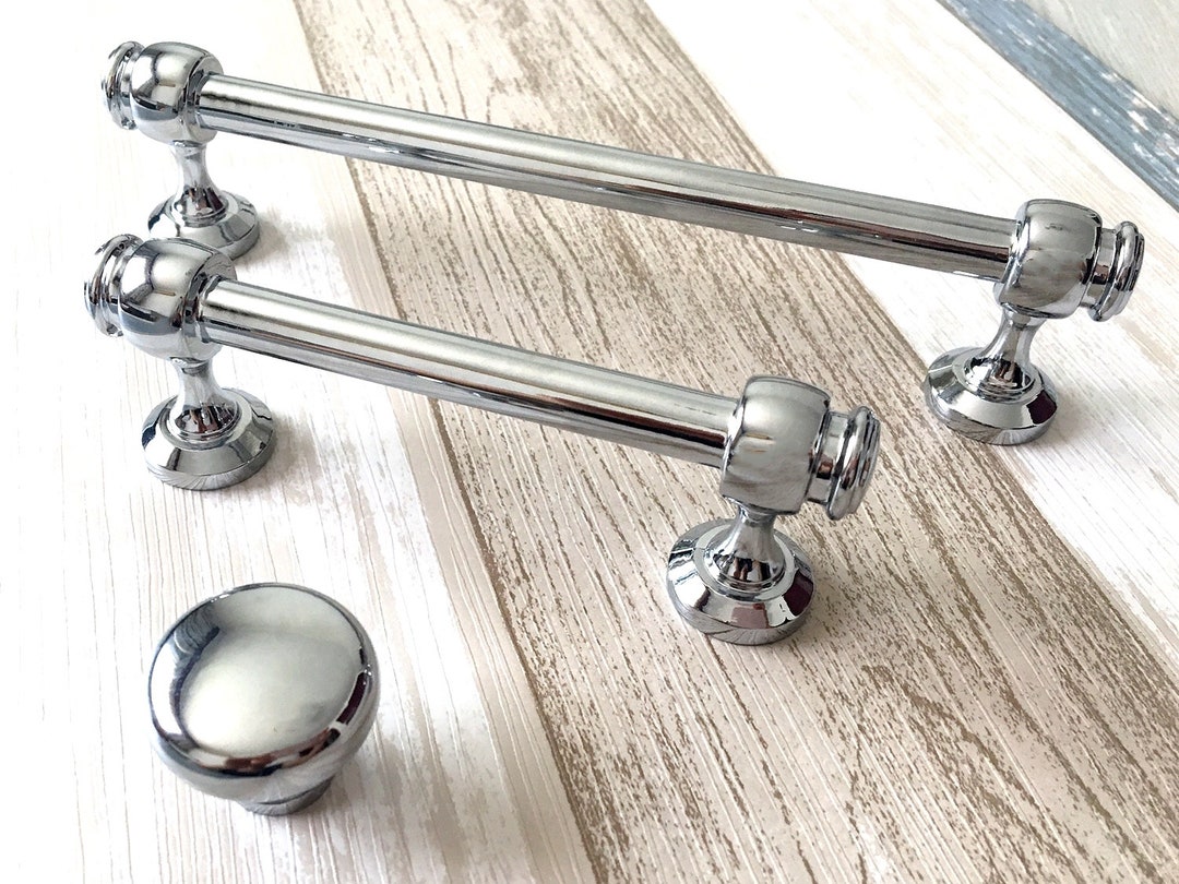 3.5" 6" Silver Cabinet Handles Pulls Knobs Drawer Pull Kitchen Cupboard ...