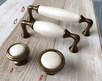 3.75 5 Cream Cabinet Pull Handles Drawer Pulls | Etsy