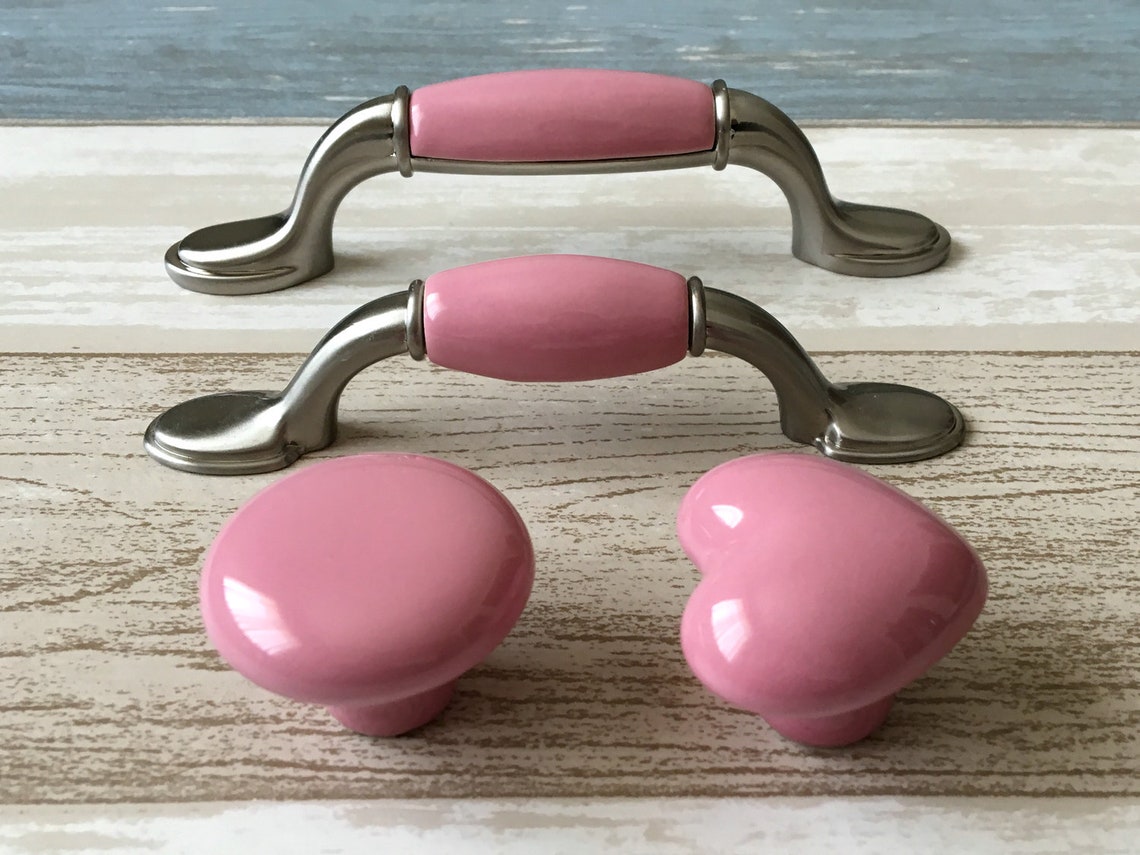 3 3.75 Pink Drawer Pull Handles Cabinet Pulls - Etsy
