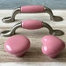 3 3.75 Pink Drawer Pull Handles Cabinet Pulls Handle Heart Kids Dresser ...