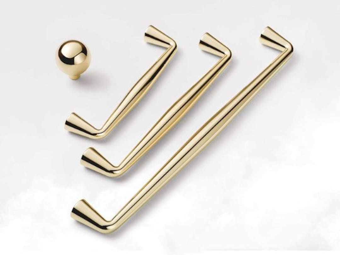 Nordic Polished Gold Wardrobe Handles Drawer Dresser Knob Large Vanity ...