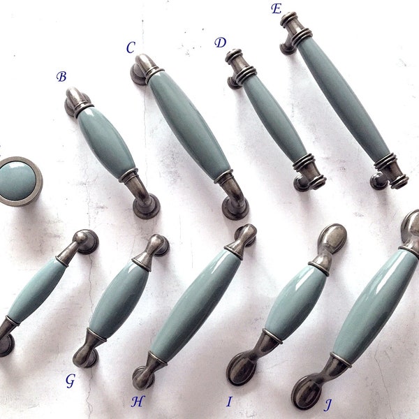 Blue and Gray Cabinet Pulls - Etsy