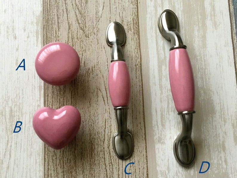 3 3.75 Pink Drawer Pull Handles Cabinet Pulls - Etsy
