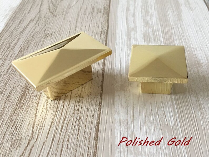 Gold Square Knob Rectangular Drawer Knobs Pull Handles Dresser - Etsy