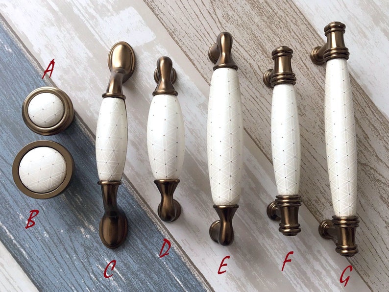 3.75 5 Cream Cabinet Pull Handles Drawer Pulls - Etsy