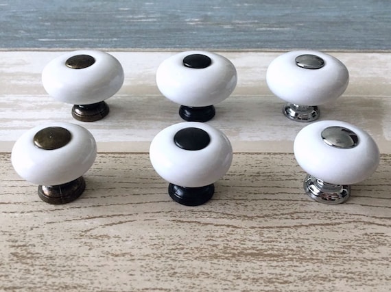 White Knob Cabinet Knobs Pulls Handles Drawer Pull Handles | Etsy