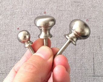 Modern Brushed Nickel Mini Ball Knobs Tiny Drawer Knobs Stainless Steel ...