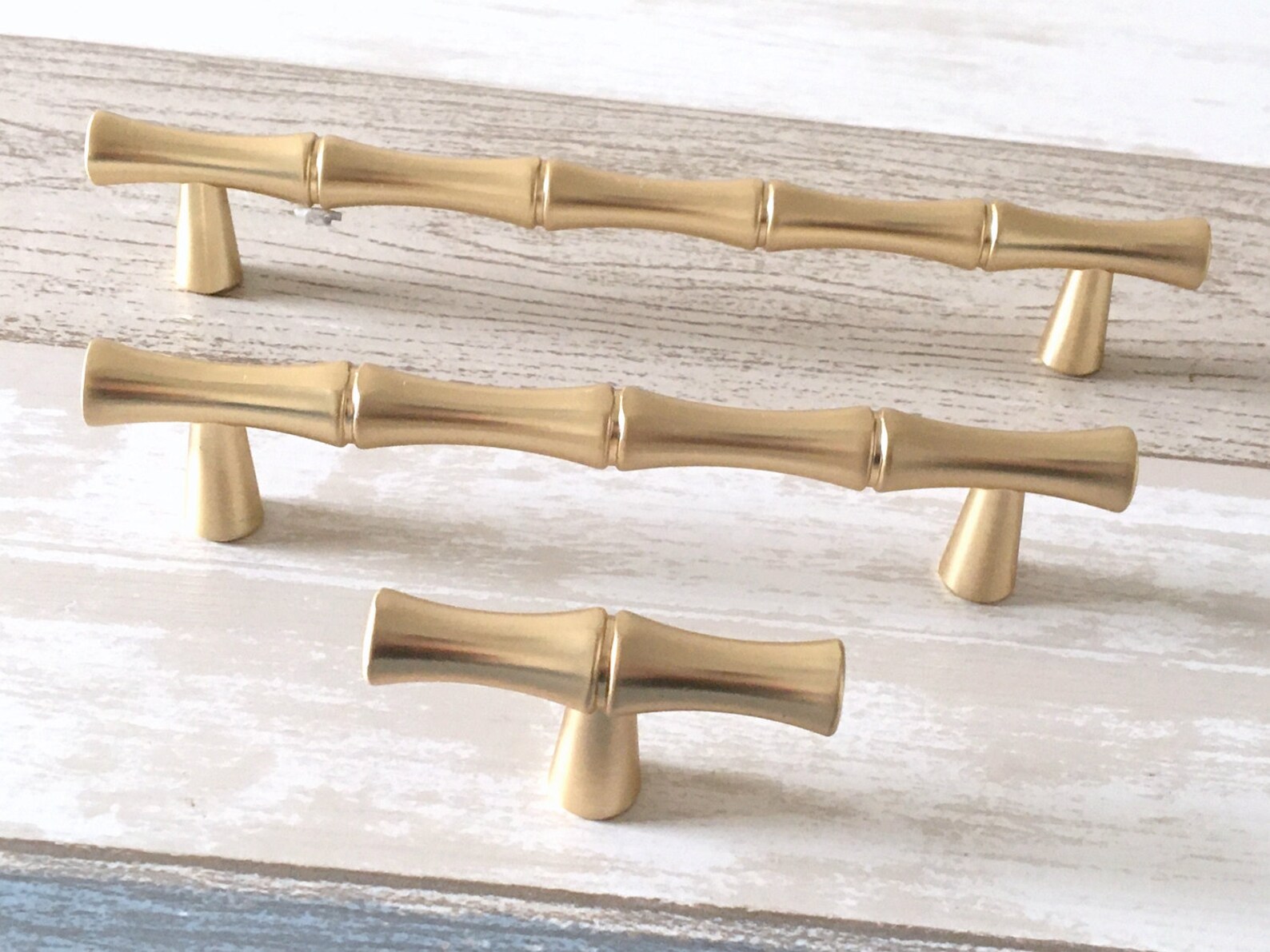 3.75 5 C-C Gold Bamboo Drawer Pull Handles Cabinet | Etsy