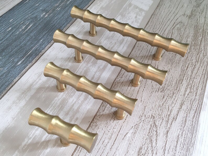 Brass Drawer Pull Bamboo Cabinet Handles Dresser Knob Drawer | Etsy
