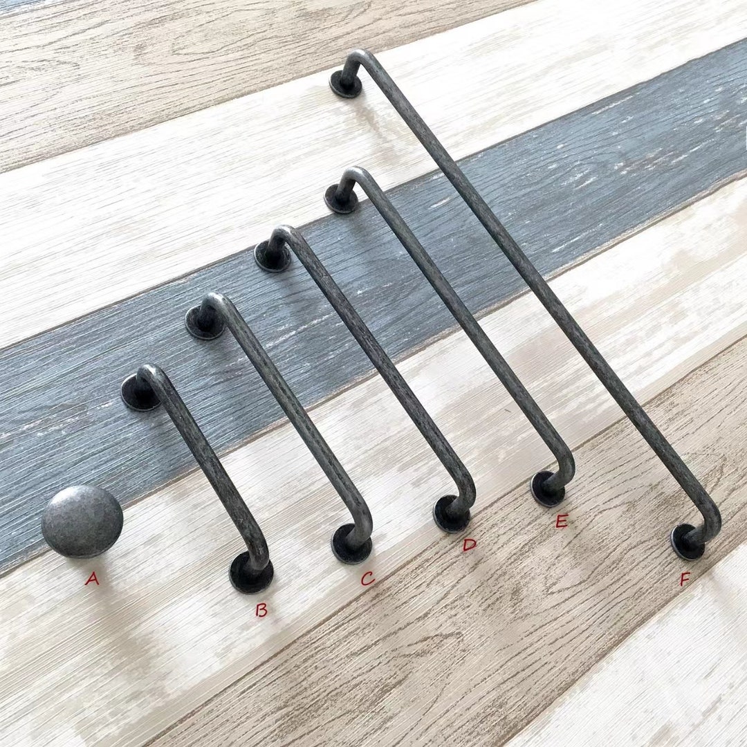 Slim Pewter Bar Handles Farmhouse Drawer Pulls Antique Style Dresser ...