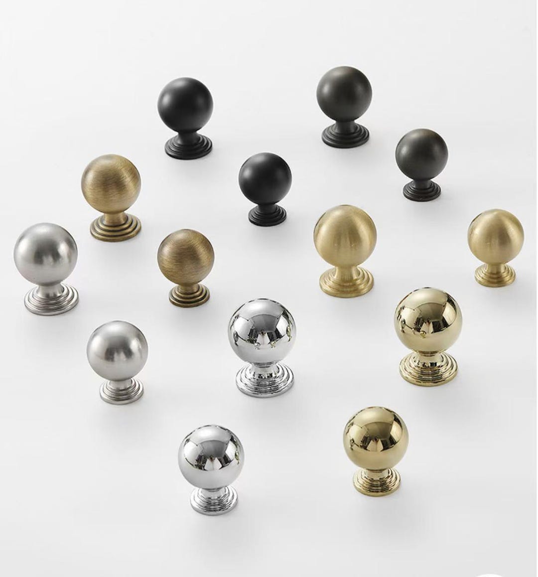 Brass Spherical Dresser Drawer Knob Modern Cabinet Ball Knob Kitchen ...