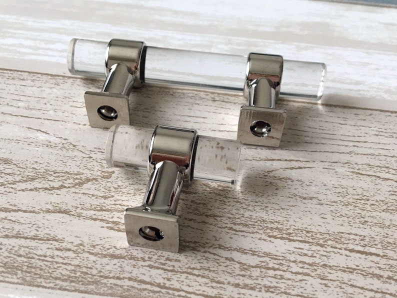 2 Acrylic Drawer Pull Cabinet Pulls Handle Glass Crystal Look | Etsy