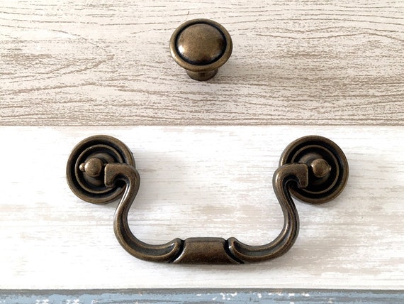 4 Vintage Style Bail Drawer Pulls Handle Antique Bronze - Etsy
