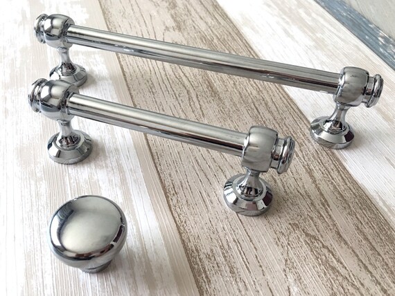 3.5 6 Silver Cabinet Handles Pulls Knobs Drawer | Etsy