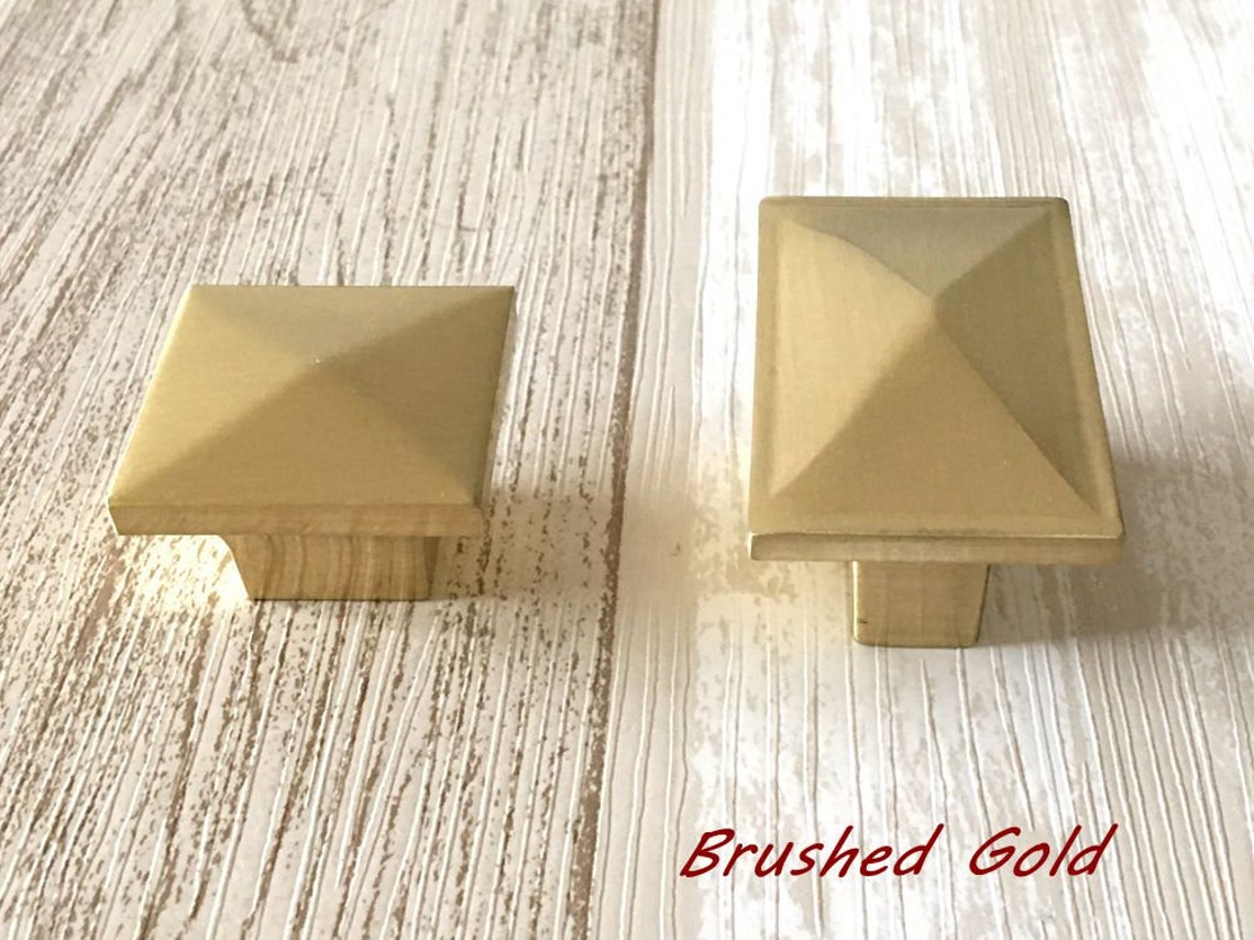 Gold Square Knob Rectangular Drawer Knobs Pull Handles Dresser - Etsy