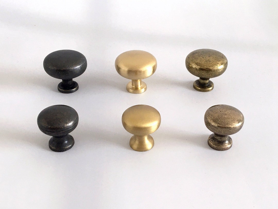Small Round Cabinet Door Knobs Tiny Dresser Drawer Pull Handles Dark ...
