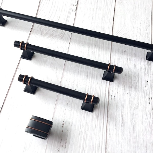 Black Copper Cabinet Handles - Etsy