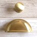 3 C-C Brushed Gold Cup Pull Handle Gold Drawer Pull Handles Cabinet ...