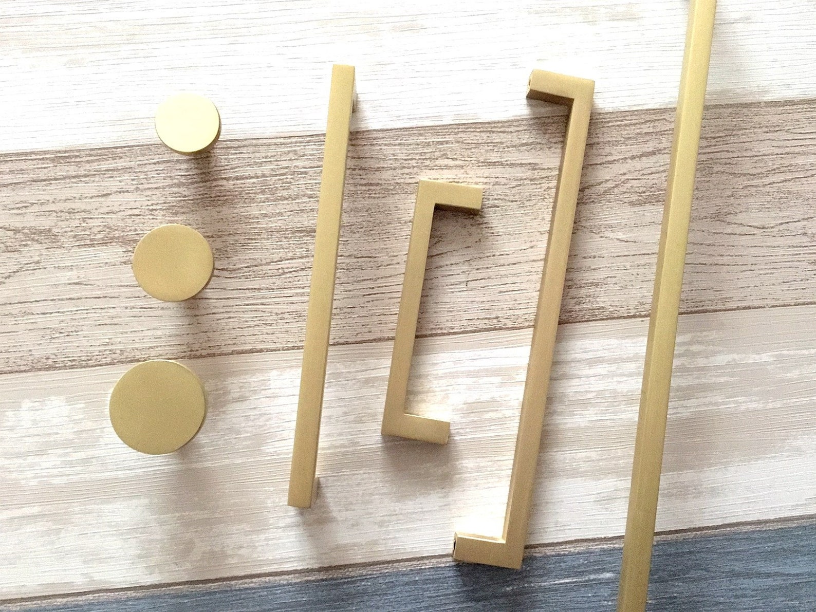 Brushed Gold Brass Cabinet Pull Handle Gold Drawer Pull - Etsy