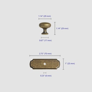 Cabinet Knob Back Plate Drawer Pulls Backplate Rustic Door Handle ...