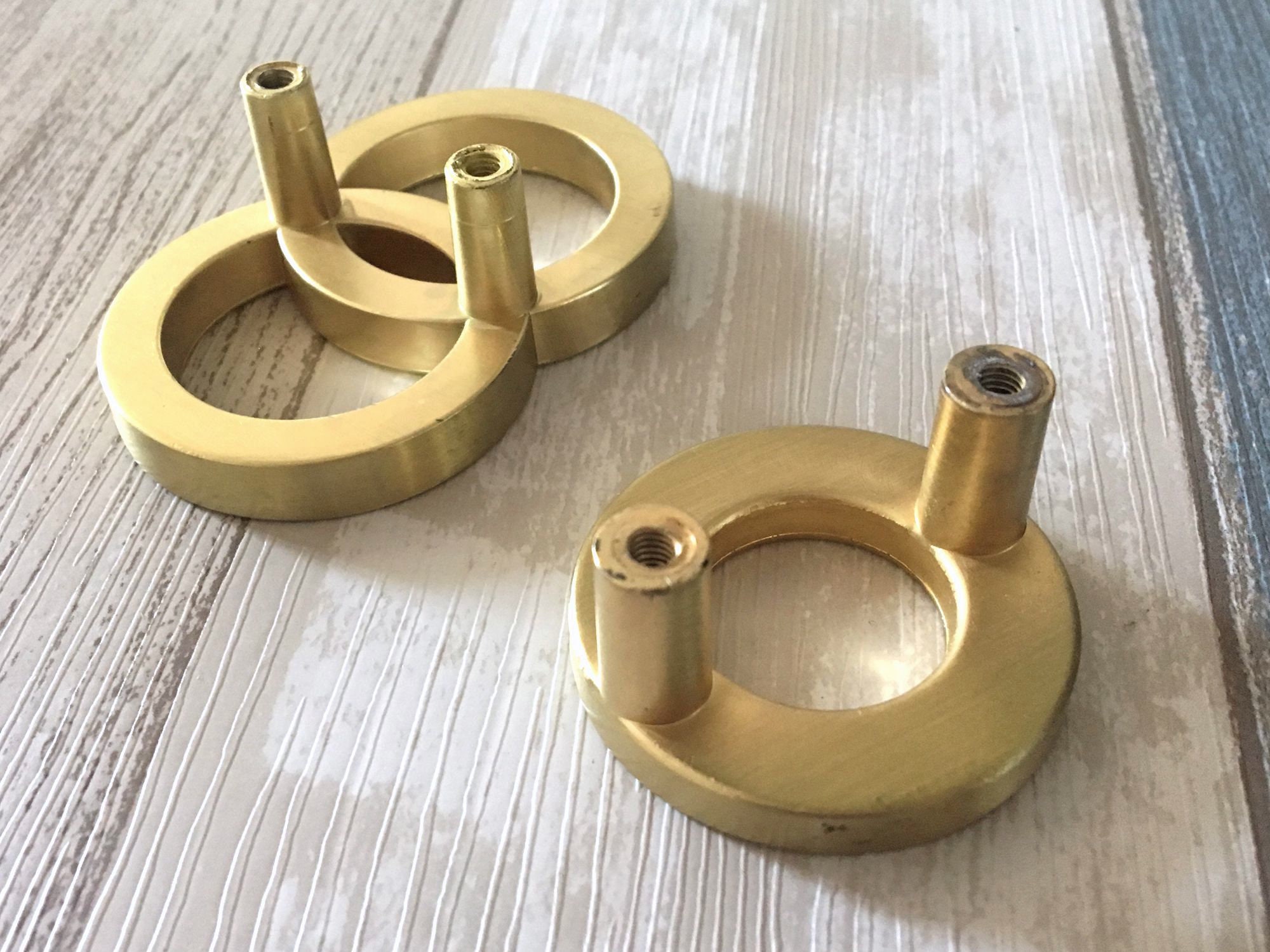 Circle Brass Drawer Pull Brass Cabinet Knobs Pull Round | Etsy