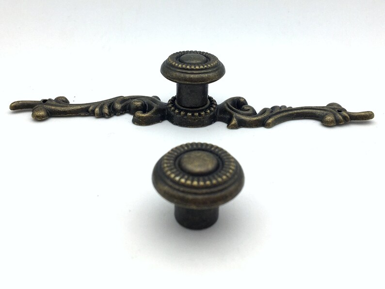 Vintage Look Drawer Pull Knob Back Plate Drawer Pulls | Etsy