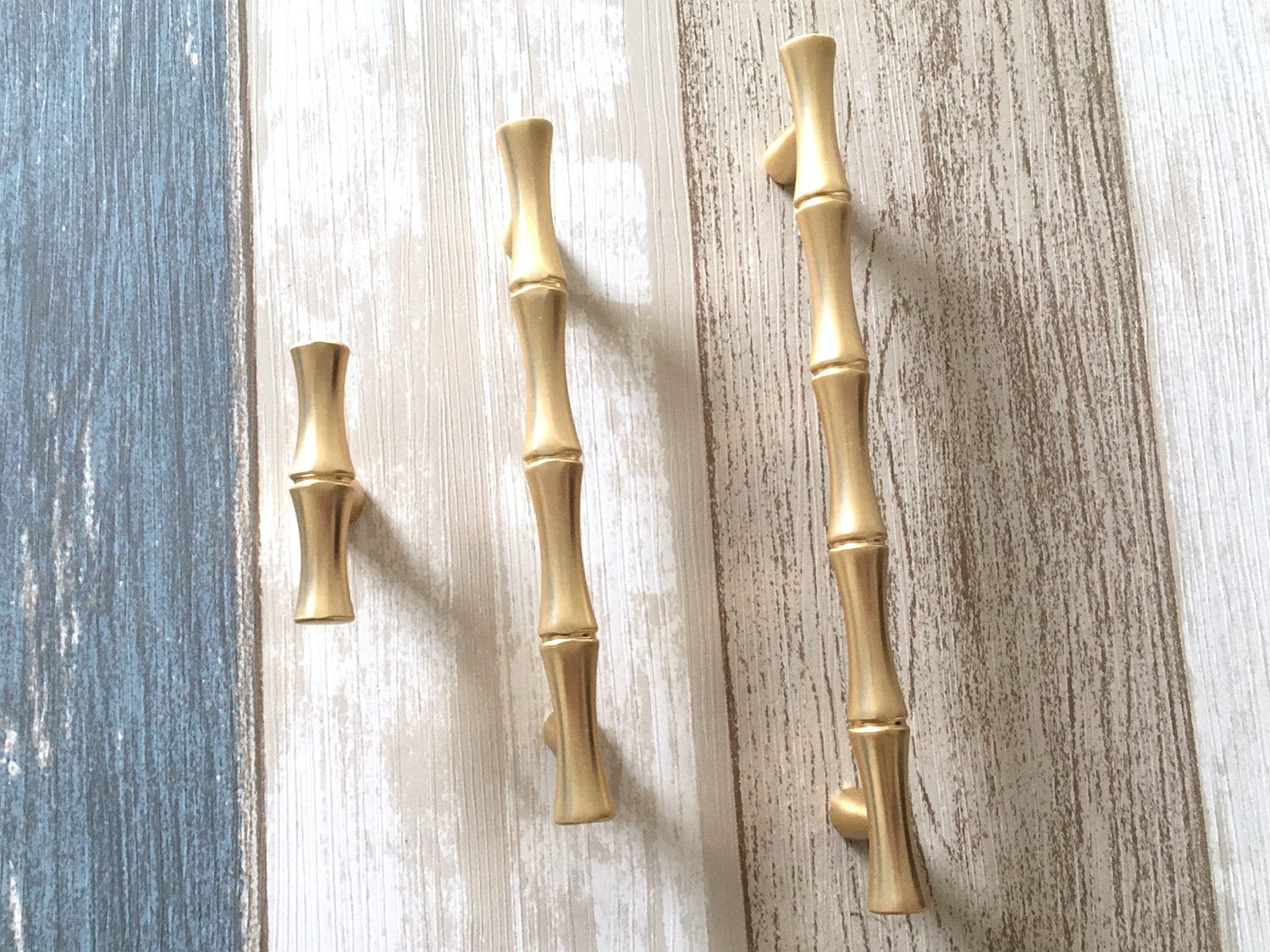 3.75 5 C-C Gold Bamboo Drawer Pull Handles Cabinet | Etsy