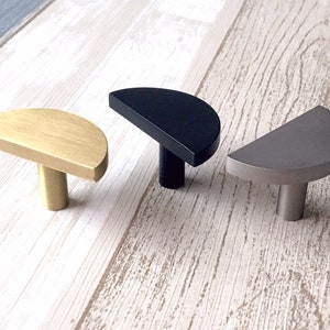 Gold Knob Half Moon Brass Drawer Knob Half Circle Knobs Cabinet Pulls ...