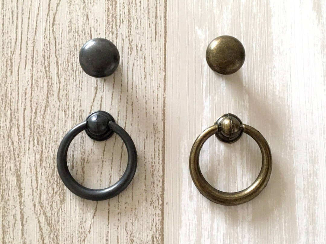 Vintage Look Tiny Knob Small Knobs Antique Bronze Black Drawer Pulls ...