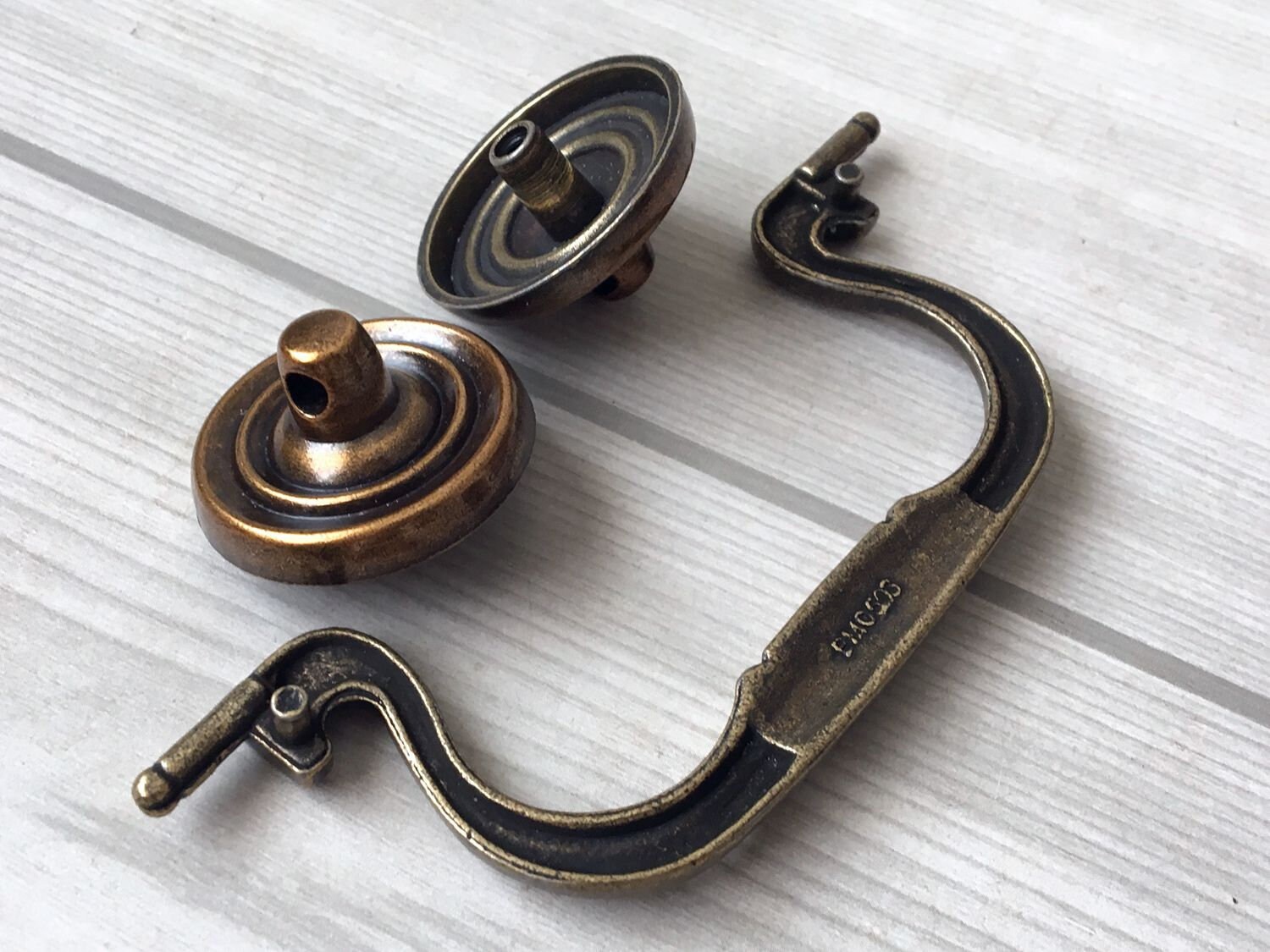 4 Vintage Style Bail Drawer Pulls Handle Dark Antique | Etsy
