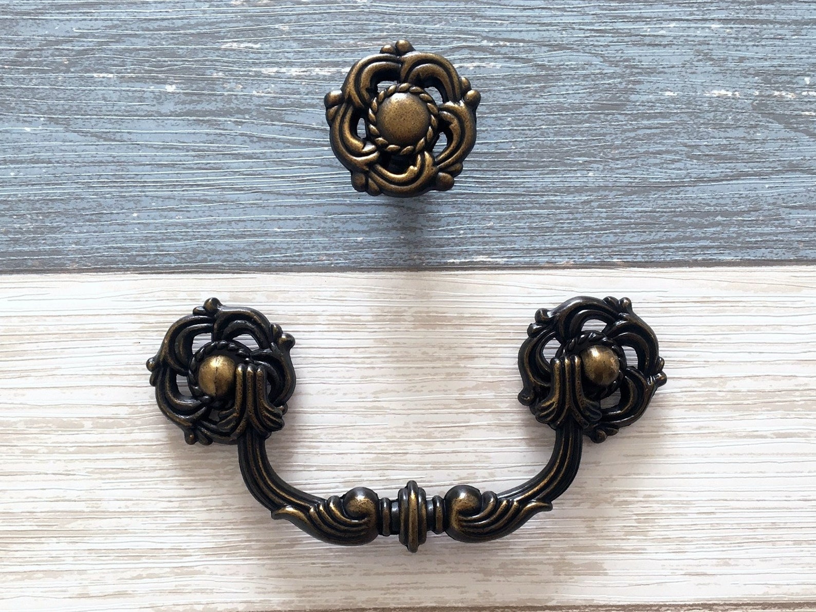 3.5 Vintage Style Drawer Pulls Handle Knob Antique Gold - Etsy