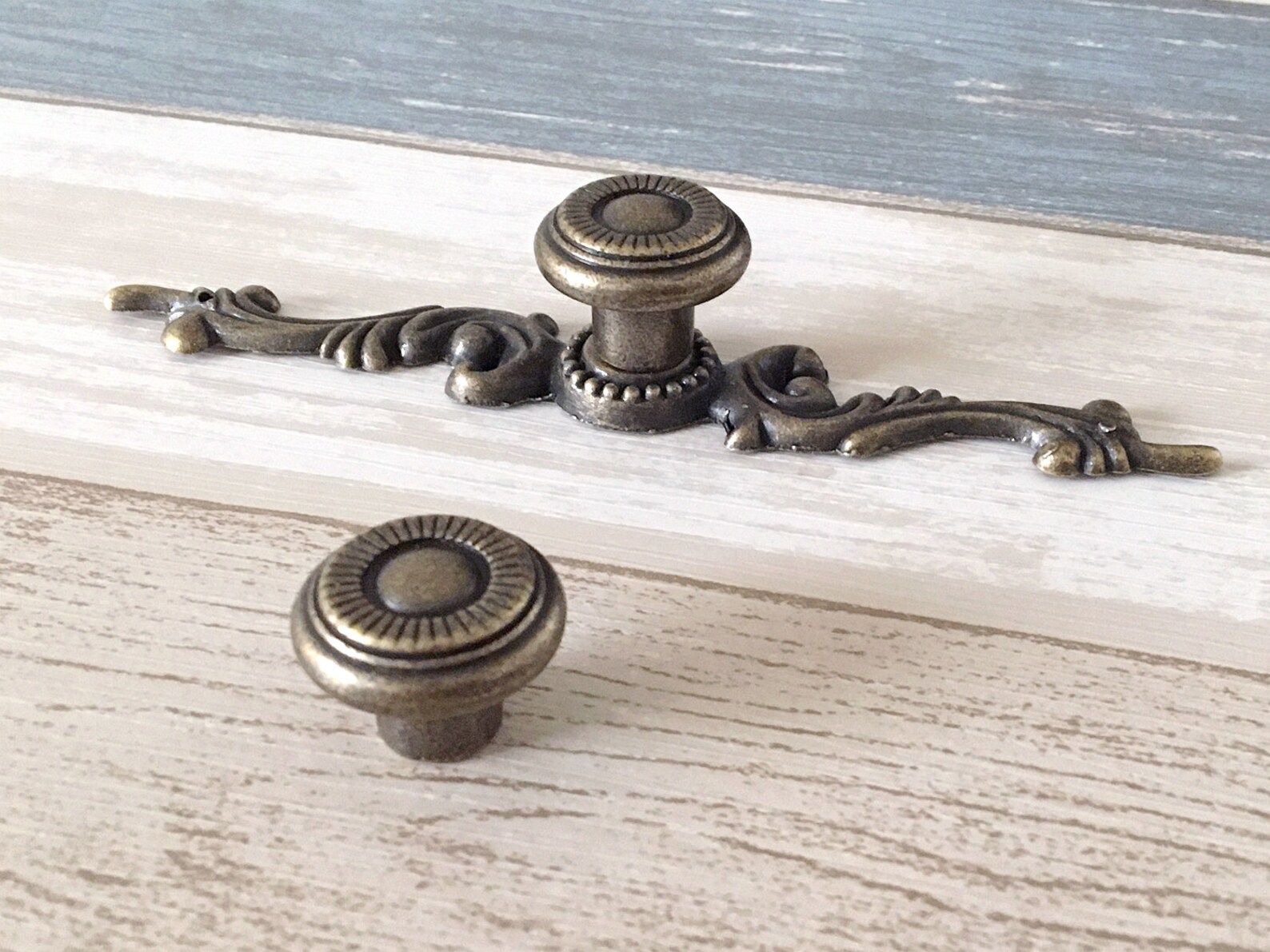 Vintage Look Drawer Pull Knob Back Plate Drawer Pulls - Etsy