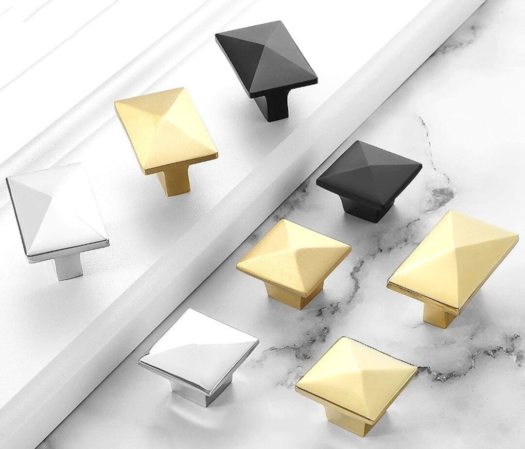 Gold Square Knob Rectangular Drawer Knobs Pull Handles Dresser Handle ...