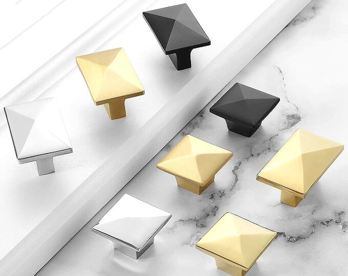 Gold Square Knob Rectangular Drawer Knobs Pull Handles Dresser Handle ...