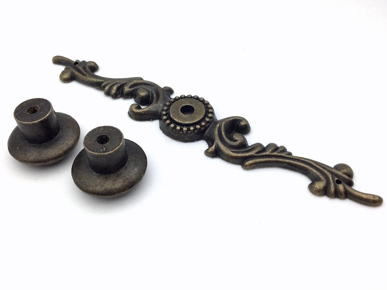 Vintage Look Drawer Pull Knob Back Plate Drawer Pulls | Etsy