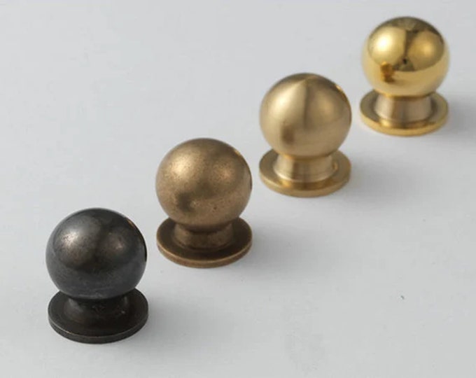 Brass Knobs Brass Drawer Pulls Tiny Brass Drawer Knob Small Cabinet Knob Dresser Pull Unlaquered ...