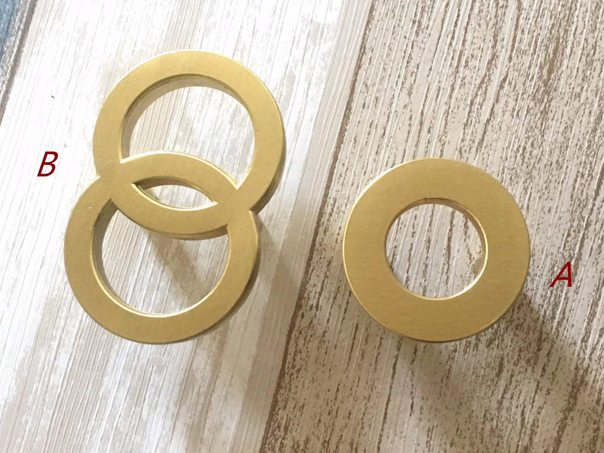 Circle Brass Drawer Pull Brass Cabinet Knobs Pull Round | Etsy