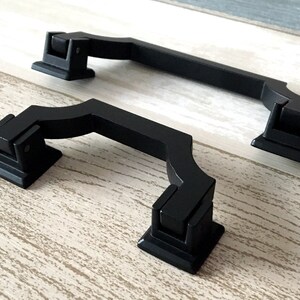 2.5 3.75 5 Black Cabinet Pulls Handles Matte Black Greek Key Pull Bail ...