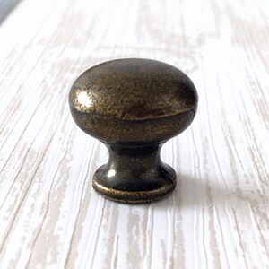 Vintage Look Tiny Knob Small Knobs Dark Antique Bronze Drawer Pulls ...
