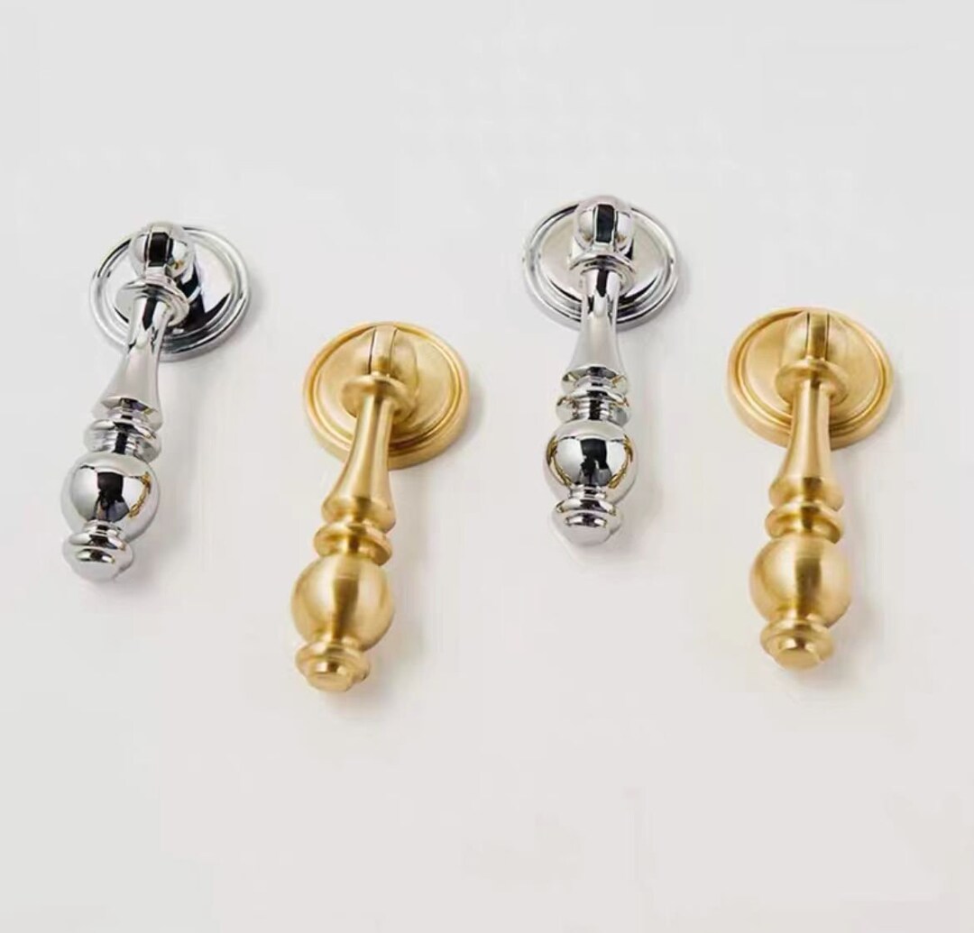 Brass Teardrop Cabinet Pulls Gold Chrome Silver Pendant Knob Drop ...