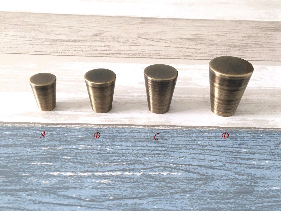 Solid Brass Cone Tapered Drawer Knobs Antique Bronze Dresser Knob Minimalist Cabinet Pulls Retro ...